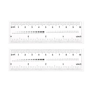 HARFINGTON 2pcs Film Flexible Ruler 4 Inch 0.5mm Scale PET Plastic Folding Straight Ruler Calibration Soft Ruler Measuring Tool for Factory, Transparent