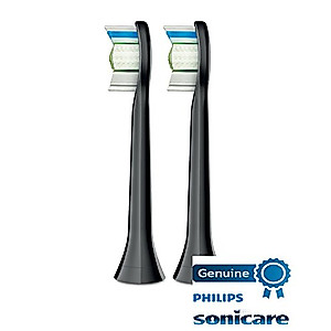 Philips Sonicare Genuine DiamondClean Replacement Brush Heads, Black, 2 Pack, HX6062/94