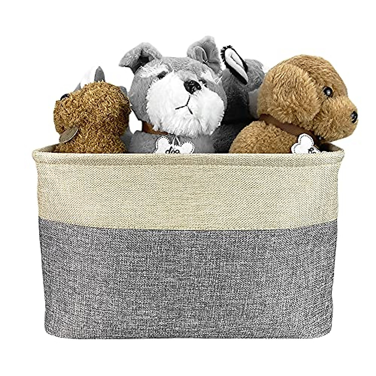 MALIHONG Personalized Foldable Storage Basket with Cute Dog Bloodhound Collapsible Sturdy Fabric Pet Toys Storage Bin Cube with Handles for Organizing Shelf Home Closet, Grey and White
