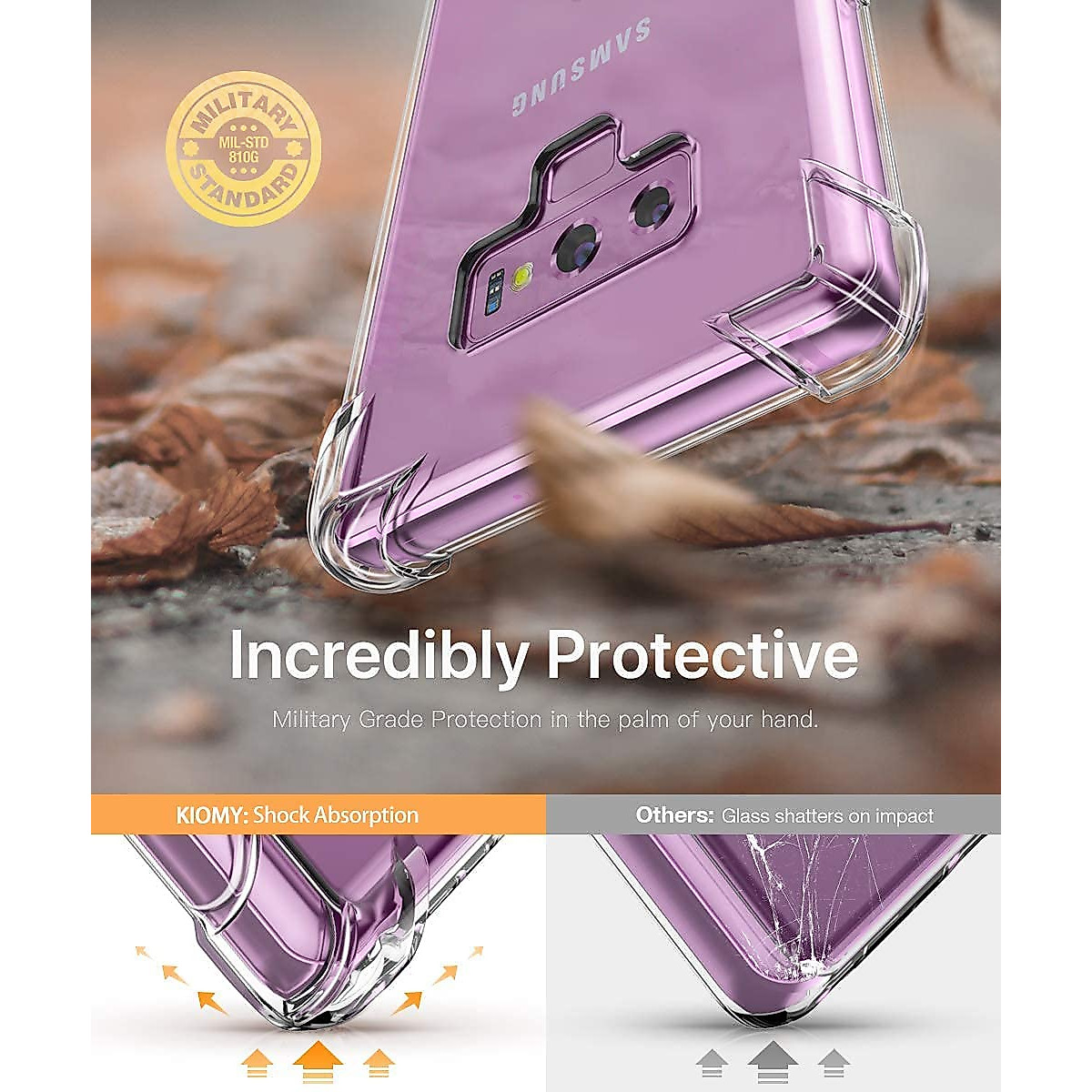 KIOMY Clear Case for Samsung Galaxy Note 9 5G Airbag Corners Shockproof Bumper Protective Phone Cover, Hybrid Design Hard PC Back with Flexible TPU Frame