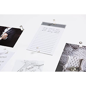 russell+hazel Acrylic and Gold Magnets, Home and Work Office Organization and Decoration, 6 Count, 62856