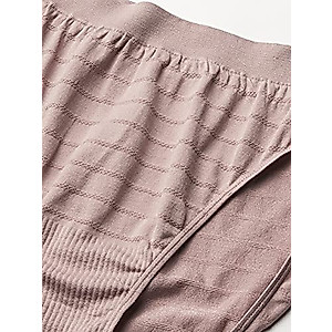 Bali Women's Comfort Revolution Microfiber Hi-Cut Panty, 3-Pack, White/Sandshell/Evening Blush Stripe, 7