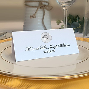 Sand Dollar Printable Place Cards, Set of 60 (10 Sheets), Laser & Inkjet Printers - Wedding, Party, Dinner, and Special Events - Made in the USA