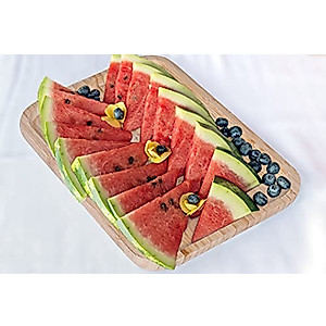 2-Pack 12 X 8 Inches Bamboo Trays ,Serving Tray Bamboo Breakfast Dinner Food Trays Coffee Tea Serving Tray Fruit platters for Home Hotel Restaurant