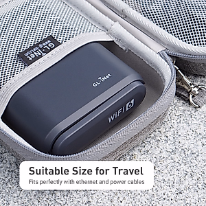 GL.iNet GL-MT3000 (Beryl AX) Pocket-Sized Wi-Fi 6 AX3000 Wireless Travel Gigabit Router & Gadget Organizer Case (Grey)