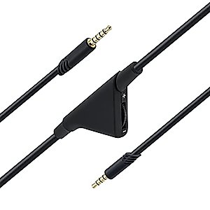 Tolesum 6.5 Feet Replacement Headset Cable with Volume Control for Astro A40/ A30/ A10, 2M Audio Extension Cord Compatible with PS5/ PS4/ Xbox One/Xbox Series S&X - Black