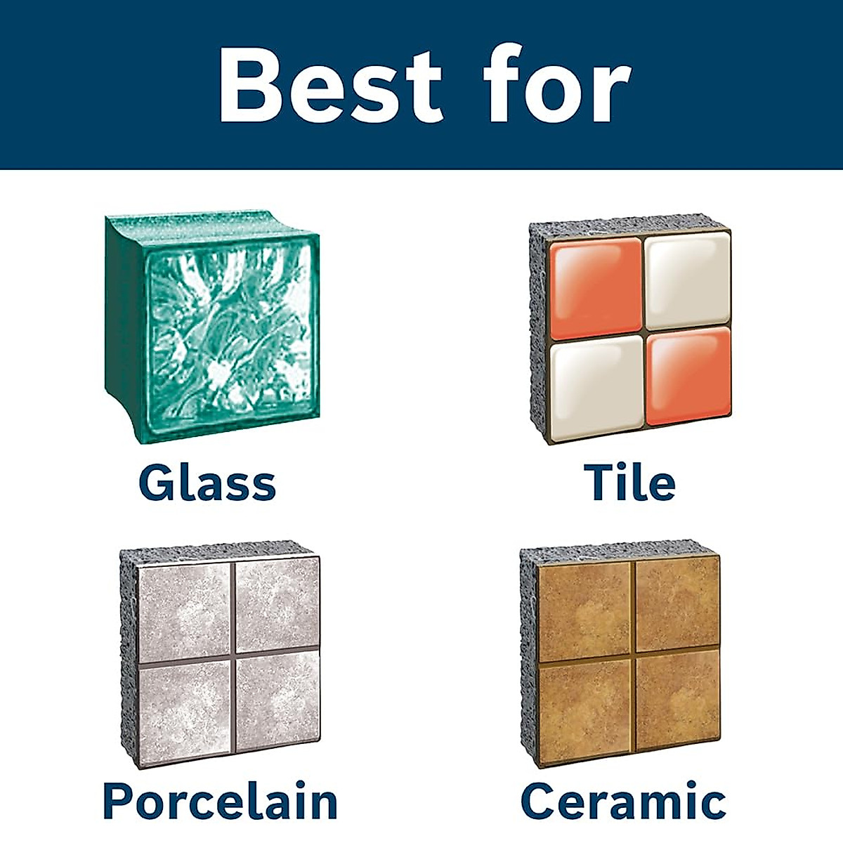 BOSCH NS2000 4-Piece Carbide Tipped Natural Stone Tile Bits Assorted Set for Drilling Natural Stone, Granite, Slate, Ceramic and Glass Tiles, Easy Application with No Water Required