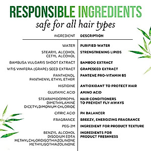 Pantene Sulfate Free Shampoo and Conditioner Set, Volumizing Shampoo and Conditioner for Fine or Flat hair with Bamboo, Safe for Color Treated Hair, Nutrient Blends, 9.6 oz and 8.0 oz