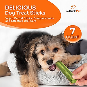 7 Pcs Premium Vegan Dental Sticks for Dogs, All Natural Dog Dental Chew, Dog Teeth Cleaning Chews, Dog Breath Treats for Dog's Oral Hygiene, Dog Chews for Cleaning Teeth, Small Dog