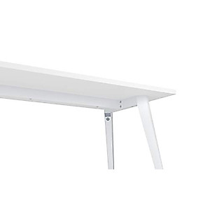 HON Basyx Commercial-Grade Executive Desk, Angled Metal Legs, 55", White