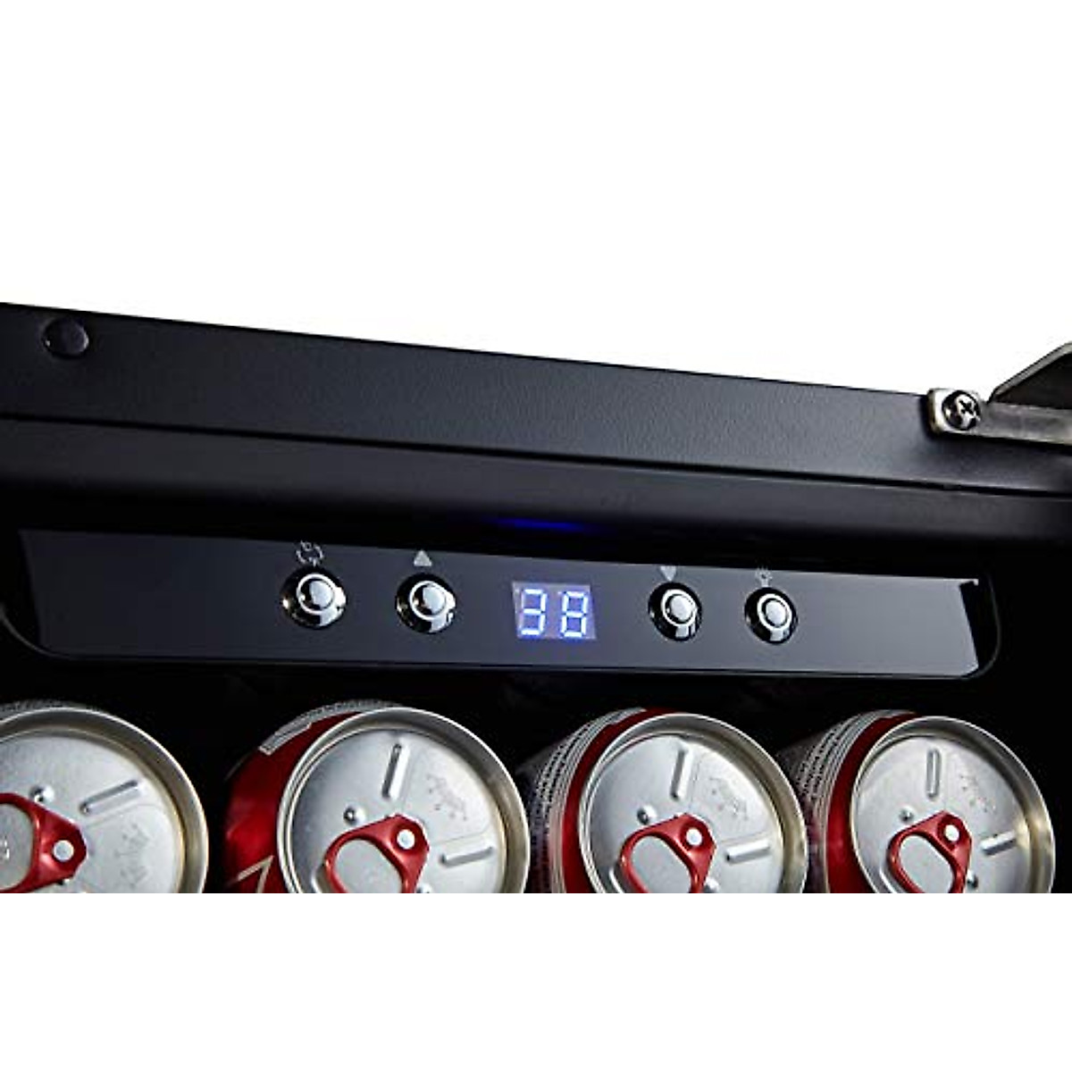 Beverage Refrigerator, Phiestina15 inch 96 Cans Built-in or Freestanding Beverage Cooler Mini Fridge with Auto Defrost,Glass Door & 6 Removable Shelves for Home Bar Office