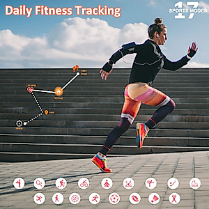 moreFit Smart Watch for Women Men, Smartwatch for Android Phones and iPhone Compatible, Waterproof Fitness Tracker Watch with Pedometer Heart Rate Monitor Sleep Tracker Call Reminder (Pink)