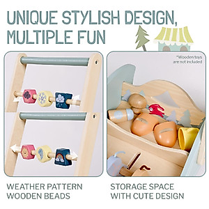 Giant bean Wooden Baby Walker for Boys Girls Ages 1+, Galloping Ponies Push and Pull Activity Walker Adjustable Speed, Baby Push Walker Gift for Toddler Kids Motor Skills & Stimulates Creativity