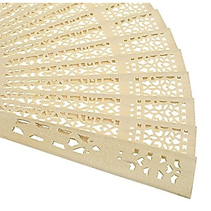 FORSUN Sandalwood Fan (Set of 50 pcs) - Baby Shower Gifts & Wedding Favors&Birthday Gifts&Christmas Gift