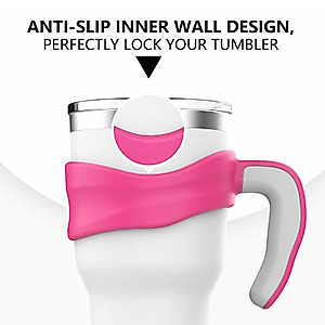 Tumbler Handle Fits for 30 OZ YETI Rambler,Rtic Mug-Previously Design,Sic,OZARK TRAIL & More Tumbler Travel Mug | BPA FREE（Handle Only） (Red)