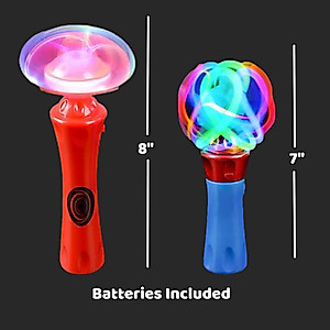 Light Up Spinning Wand Toy for Kids - LED Spinner with Magic Orbiter - Autism Toys for Boys & Girls - Fun Glow Party Favor, Toddler Gift