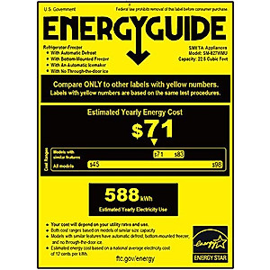 SMETA Refrigerator French Door with Ice Maker for Kitchen 36'' Inch Stainless Steel Counter Depth Full Size Refrigerators Fridge Bottom Freezer Cooling 22.5 Cu.Ft Double Door Fridgerator Freezer Home Use 23 CU FT
