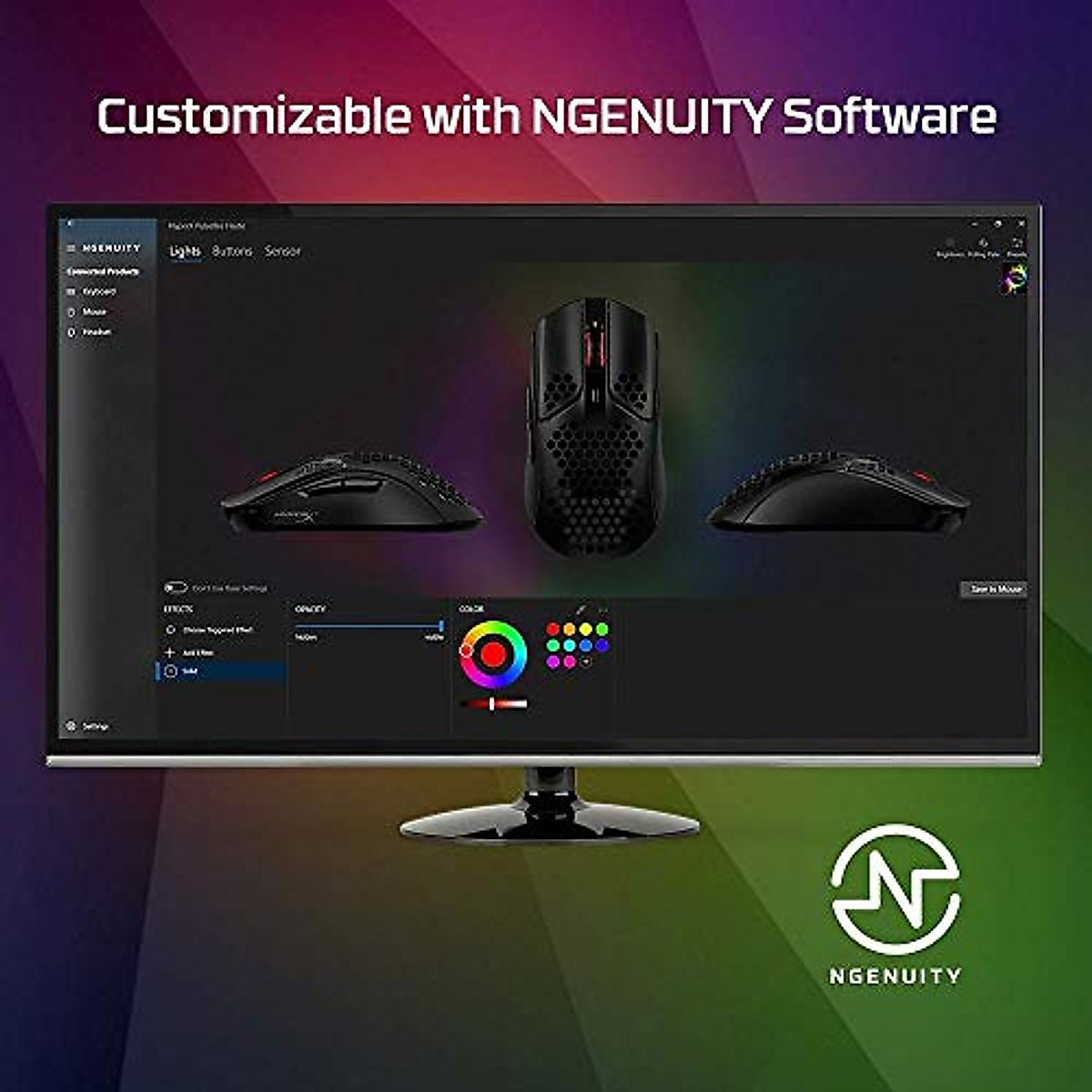 HyperX Pulsefire Haste Gaming Mouse 59g Hex Honeycomb Shell Customizable RGB Hyperflex USB Cable 16000 DPI 6 Programmable Buttons for PC PS5 PS4 Xbox Series X|S Xbox One (Renewed)