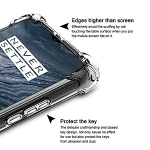 Hually Case for OnePlus 6T, OnePlus 7 Case, Crystal Clear TPU Gel Silicone Bumper Shockproof Protective Fiber Design Phone Protector Cover for OnePlus 6T/ 7