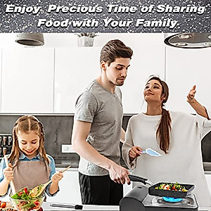 Auchq Tamagoyaki Pan Japanese Omelette Pan/Dishwasher Safe Cooking Pan with Glass Lid/Japanese Egg Pan Nonstick Coating (PFOA Free) / Omelet Pan Small Egg Frying Pan Spatula & Brush(PAN-A)