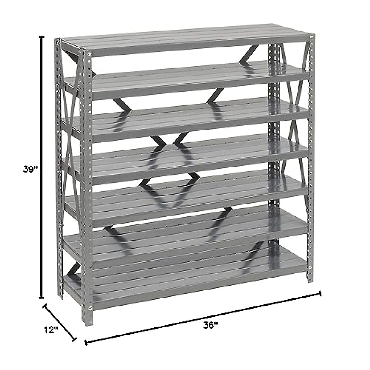 Global Industrial 7 Shelf Steel Shelving with (30) 4" H Plastic Shelf Bins, Yellow, 36x12x39