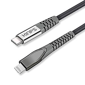 KINPS MFI Certified (10ft/3m) USB C to Lightning Fast Charging Cable Compatible with iPhone 12/12 Pro Max/11/11 Pro/11 Pro Max/XS/XR/X, Supports Power Delivery(for Use with Type C Chargers), Grey