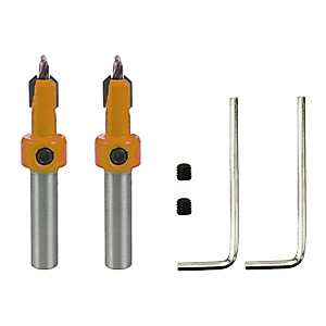 Rannb Countersink Drill Bit Set 1/8"/3mm Pilot Dill Dia Wood Hole Drill Bit Wood Working Drill Bits -2pcs