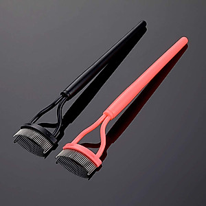 2 Pcs Eyelash Comb 17IF Makeup Mascara Separator Metal Teeth eyelashes Definer with Comb Cover for Women Mascara applicator Brushes Tool