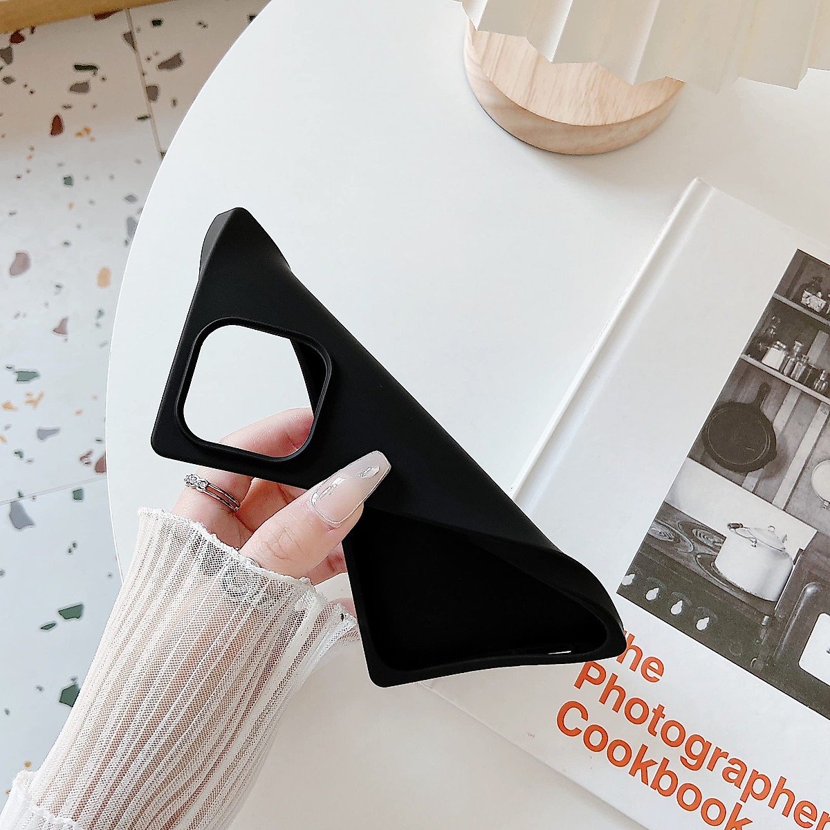 Jmltech for iPhone 14 Pro Max Case Silicone Protective Slim Thin Shockproof Flexible Women Girls Cute Phone Case for iPhone 14 Pro Max Black