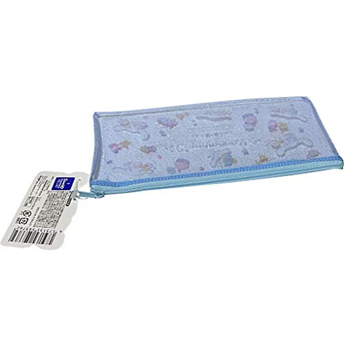 FRIEND Sanrio Cinnamoroll Flat Vinyl Glitter Pouch 20×10 cm Zipper Pen Accessories Case Bag (Happy)