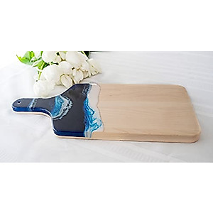 Ocean Theme Wood Cutting Board with handle or Cheese Serving Board Party Tray Coastal Decor