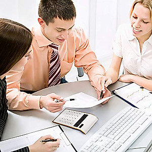 2 Pieces Office Home Calculator Slim Calculator Cute Calculator Solar Power Calculator Desk Calculator Tilted LCD Display for Business Office School Supplies, 10 Digits