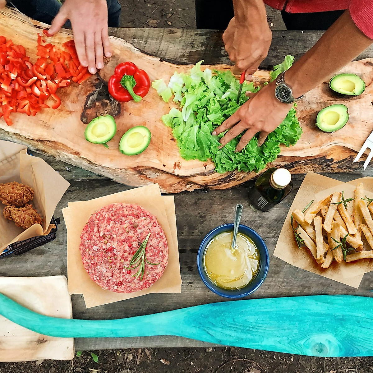 GeeRic GeeRic Patty Paper 500 Pcs, Unbleached Parchment Paper 7 * 7 inch, Pre-Cut Non-Stick Square Wax Burger Paper for Separate Burgers Cookies Reusable 500 Count Kraft