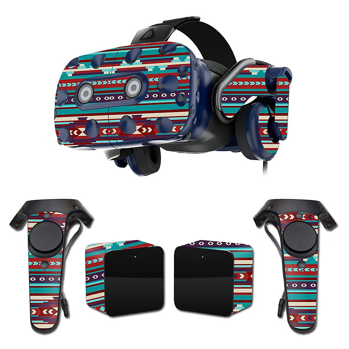 MightySkins Skin Compatible with HTC Vive Pro VR Headset - Southwest Stripes | Protective, Durable, and Unique Vinyl Decal wrap Cover | Easy to Apply, Remove, and Change Styles | Made in The USA
