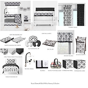 Bacati- Classic Damask White/Black Crib Fitted Sheet