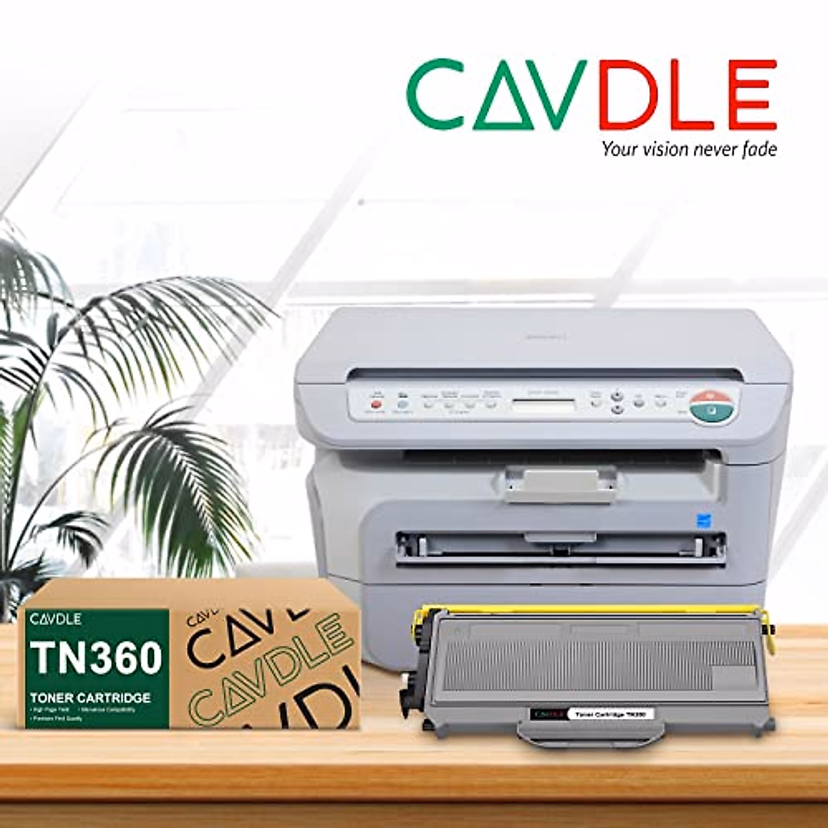 CAVDLE TN360 2-Packs Compatible Toner Cartridge Replacement for Brother TN360 Work with Brother DCP-7030 DCP-7040 MFC-7340 MFC-7440N MFC-7840W HL-2140 HL-2150 HL-2170W Black-2 Packs