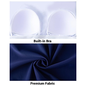 Daci Women Blue Leaves Two Piece Rash Guard Long Sleeve Swimsuits UV UPF 50+ Swim Shirt Bathing Suit with Boyshort Bottom XS