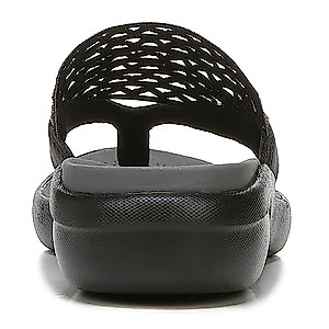 BZees Womens Cabana Sandal Flip-Flop, Black, 10 Wide US