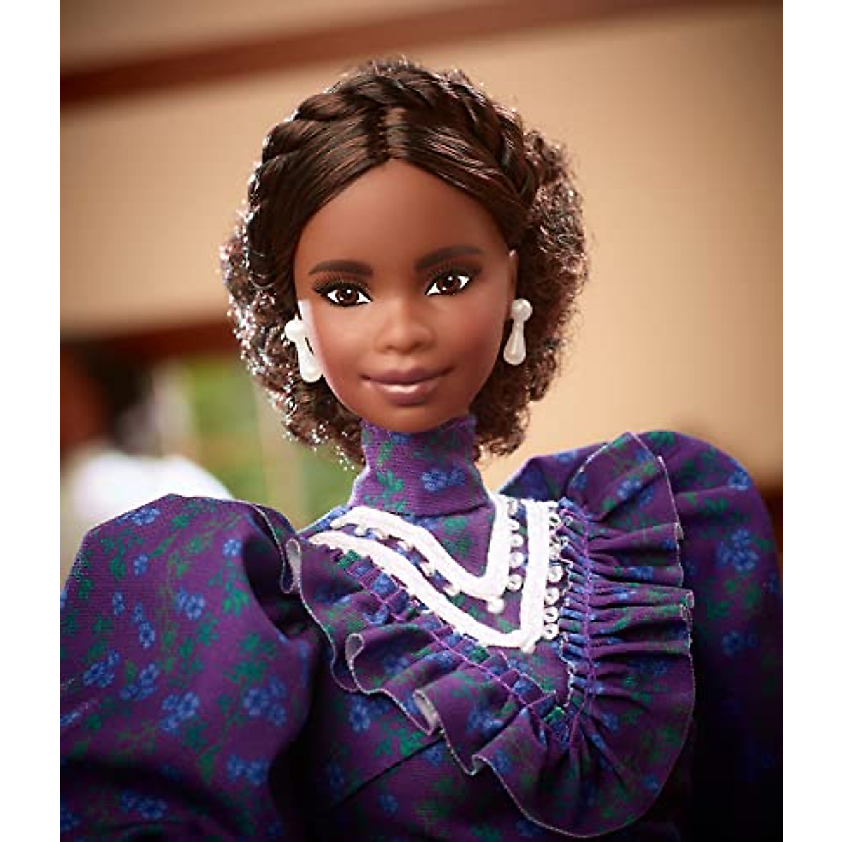 Barbie Inspiring Women Doll, Madam C.J. Walker Wearing Puff Sleeve Blouse, Full-Length Skirt & Accessories, Collectible with Doll Stand & Certificate of Authenticity