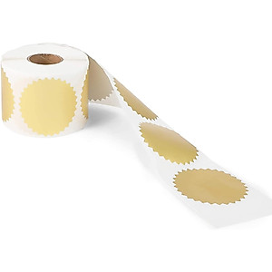 Round Gold Mailing Label Stickers Roll, Envelope Seal (2 in, 500 Pieces)