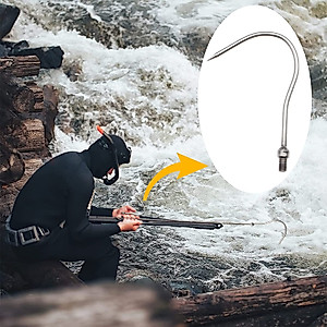 FREGITO Fishing Harpoon, Stainless Steel Fishing Barbed Spear Aluminum Alloy Rod Gig Gaff with 8mm Screw for Outdoor Fishing Landing Large Fish Frog (D-Prong, D-Prong)