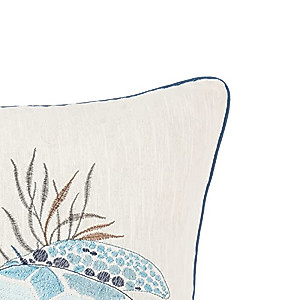 C&F Home C842983316B Turtle Crescent Bay Pillow 18 Inches Square 18" x 18" White