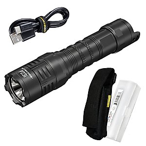 Nitecore P23i Tactical Flashlight, 3000 Lumen USB-C Rechargeable Long Throw Super Bright with Lumentac Organizer