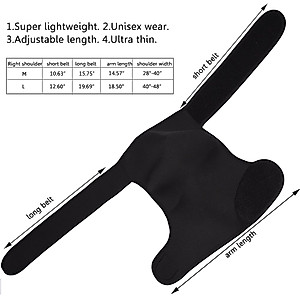 Yosoo Adjustable Shoulder Support Brace, Strap Sport Compression Women&Men Black US, Relief Shoulder Pain, Shoulder Compression Sleeve