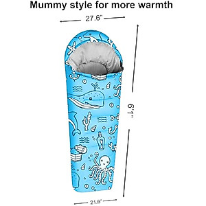 ANJ Outdoors 32F-59F Youth and Kids Sleeping Bag | Indoor/Outdoor Boys and Girls Sleeping Bag | Mummy Style, Lightweight Sleeping Bag for Kids