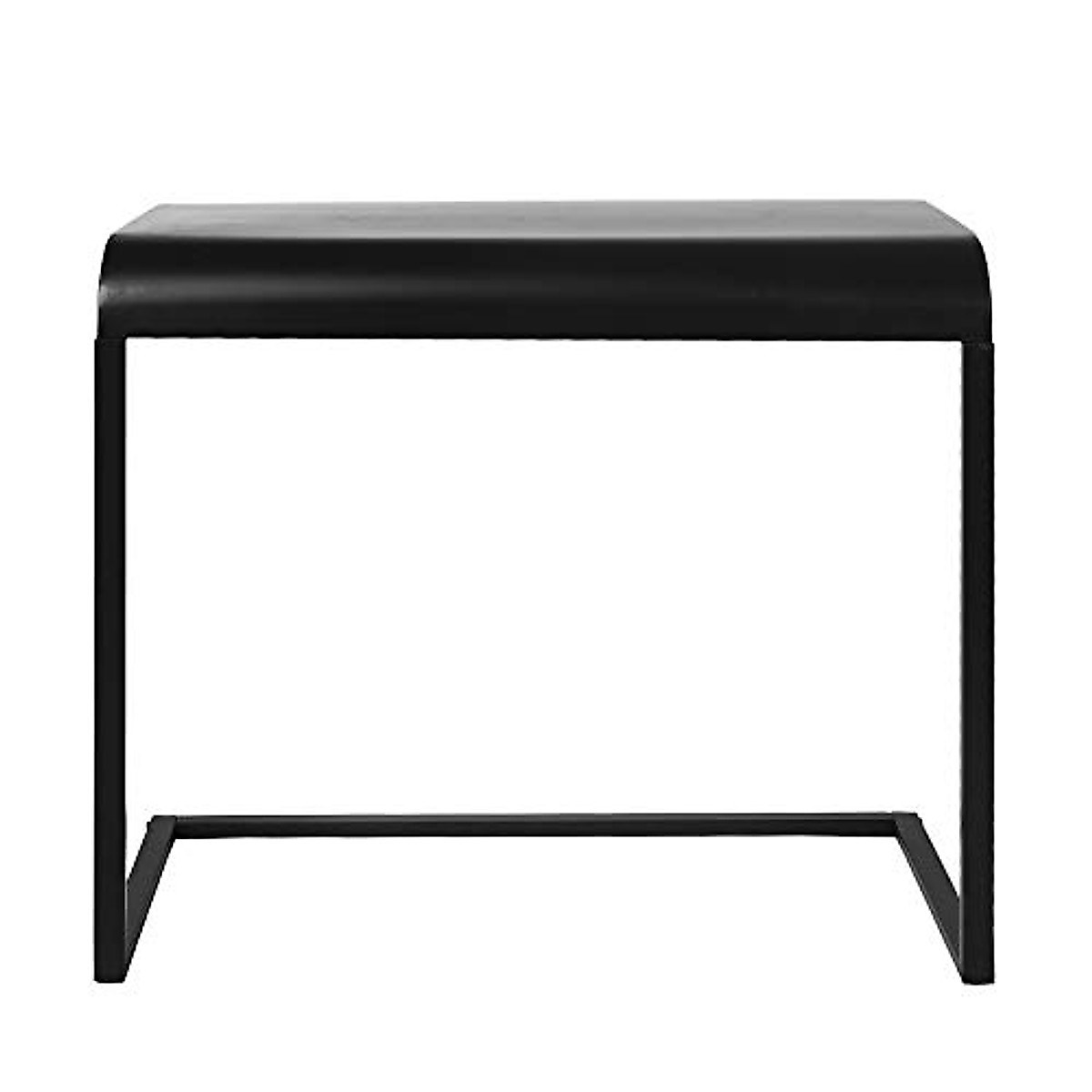 American Art Decor Black Mobile, Portable, & Compact Home Office C-Shaped Desk