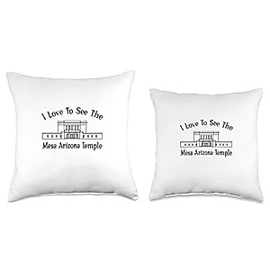Temples of the Church of Jesus Christ, LDS temples Mesa AZ, Love to See My Temple, Happy Throw Pillow, 16x16, Multicolor