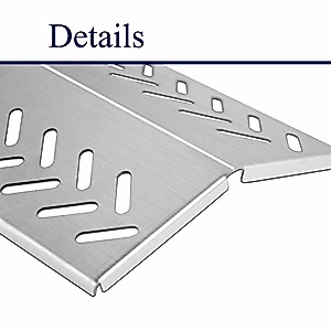 Folocy BBQ Gas Grill Parts, Stainless Steel Grill Heat Plate Heat Shield Burner Cover Replacement Kit for Broil-Mate 726454, 726464, 736454, Grill Pro 226454, 226464, Sterling 526454, 526464, 3-Pack