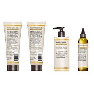 Carol's Daughter Goddess Strength Hair Care Gift Set - Sulfate Free Shampoo and Conditioner, Leave In Cream, Scalp & Hair Treatment Oil to Prevent Breakage for Curly, Natural Hair – with Castor Oil