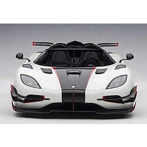 AUTOart Koenigsegg One: 1 Pebble White and Carbon Black with Red Accents 1/18 Model Car 79016